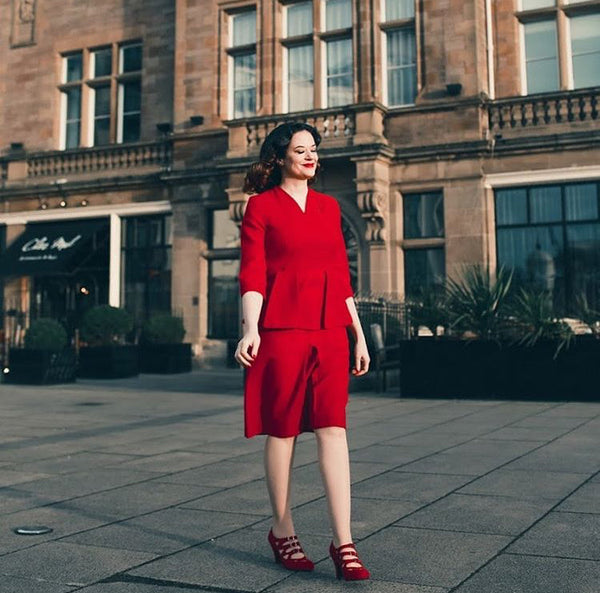 Aris Allen 1940s Women's Red Criss-Cross 3-Buckle Burlesque Pump ...